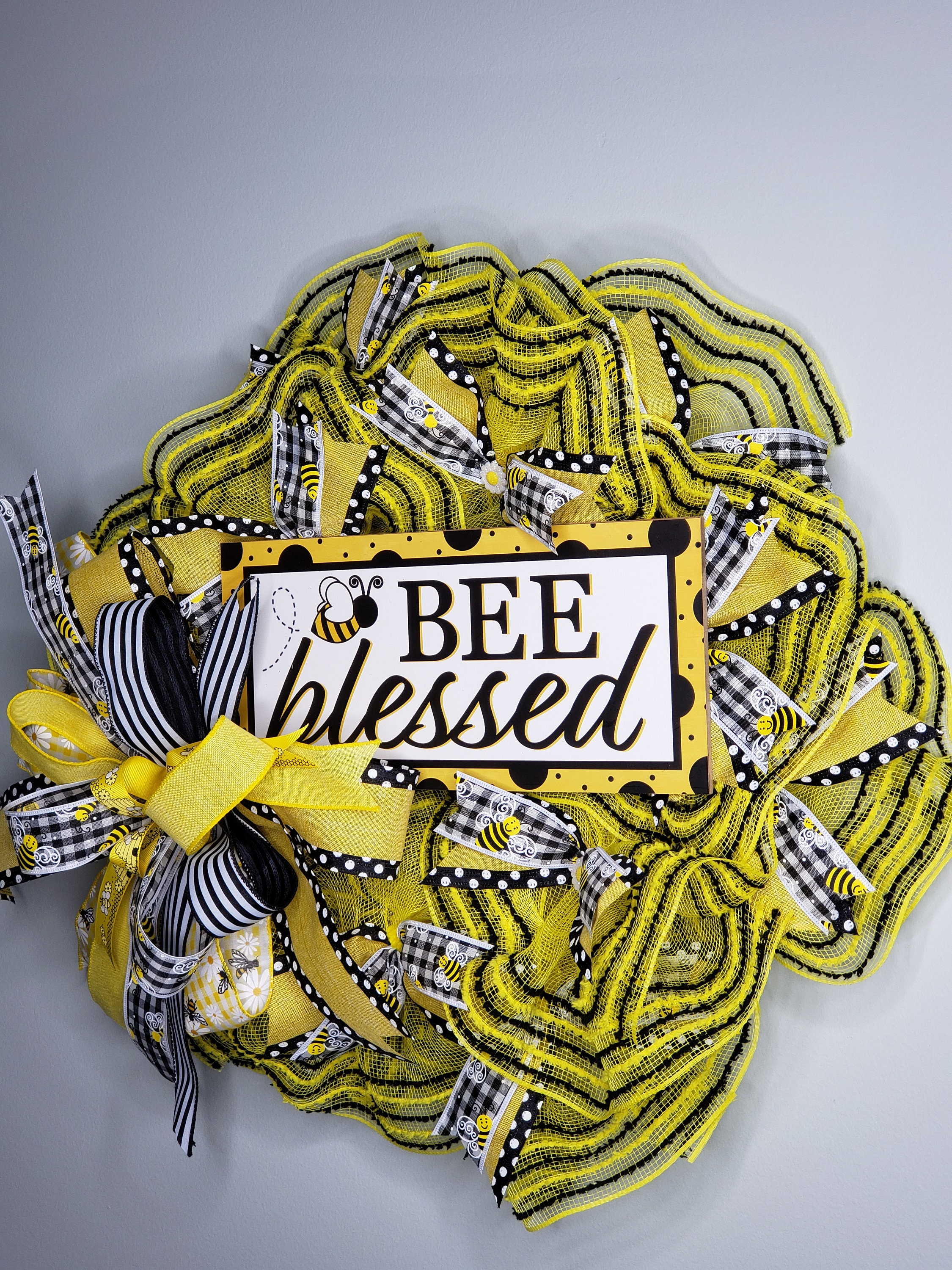 Bee Blessed Wreath Bee Wreath Spring Wreath Summer Wreath Everyday ...