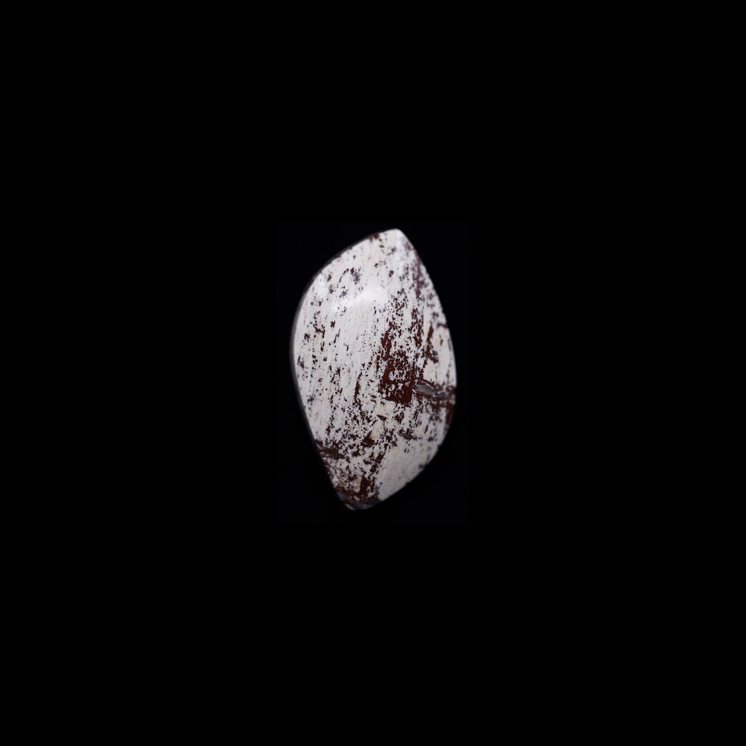 Alunite Freeform Cabochon: White & Red Pendant Stone (28mm X 16mm) - Etsy
