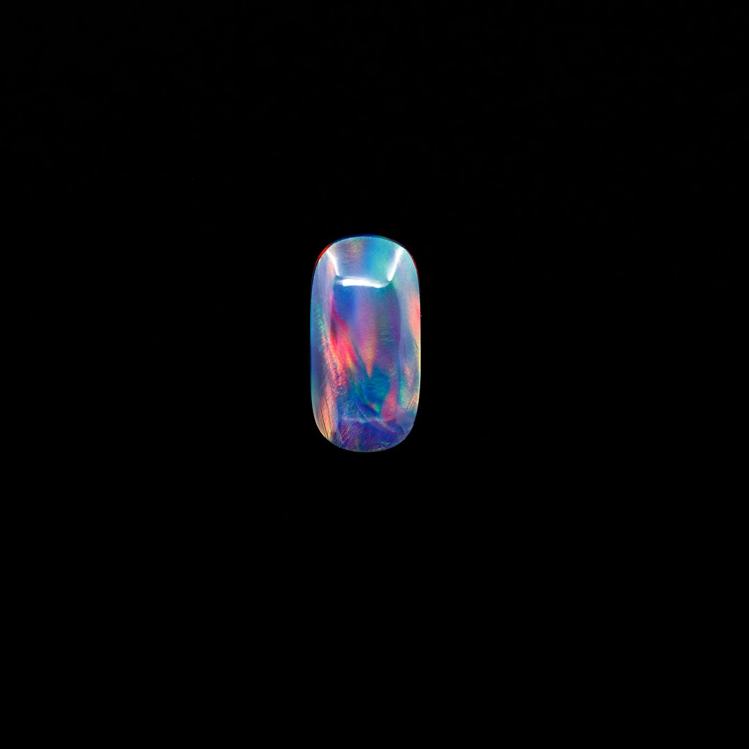 Aurora Opal Stadium Cabochon, Lab Created Red Blue Opal, Full Spectrum ...