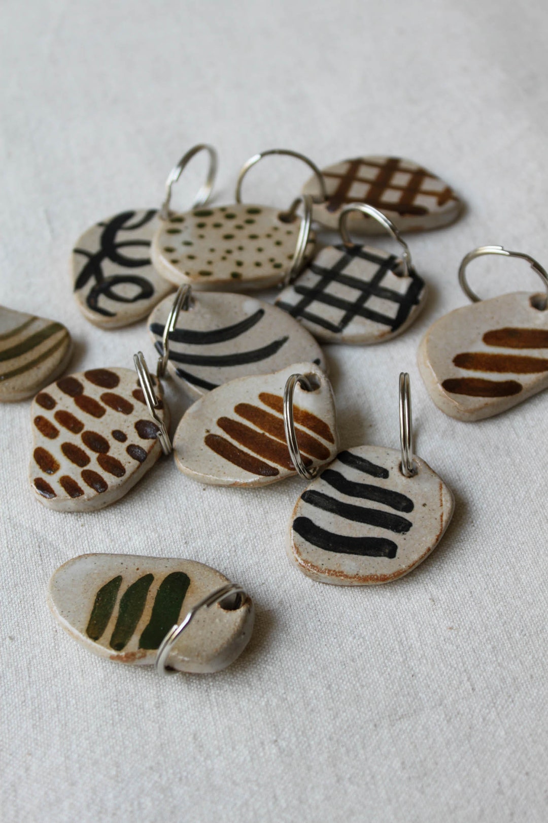 Lucky Dip Ceramic Keychain in Brown/black/green Ceramic Key Ring - Etsy UK
