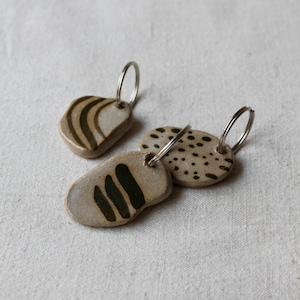 Lucky Dip Ceramic Keychain in Brown/black/green - Ceramic Key Ring - Etsy