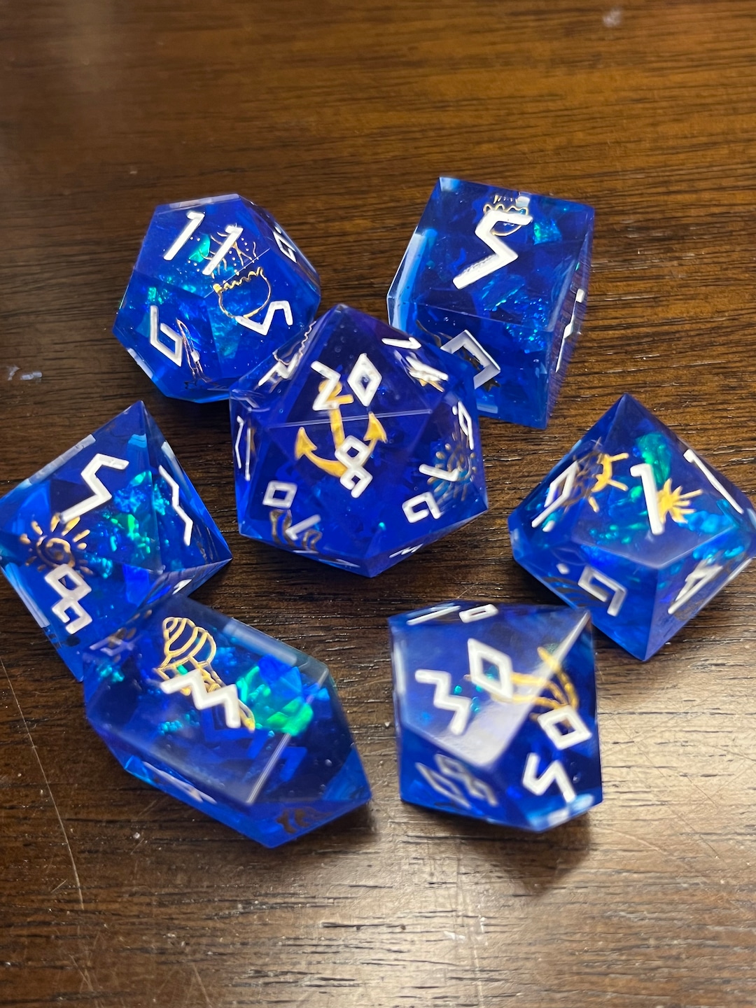 Undersea Adventure 7 Piece Set of Handmade Dice - Etsy