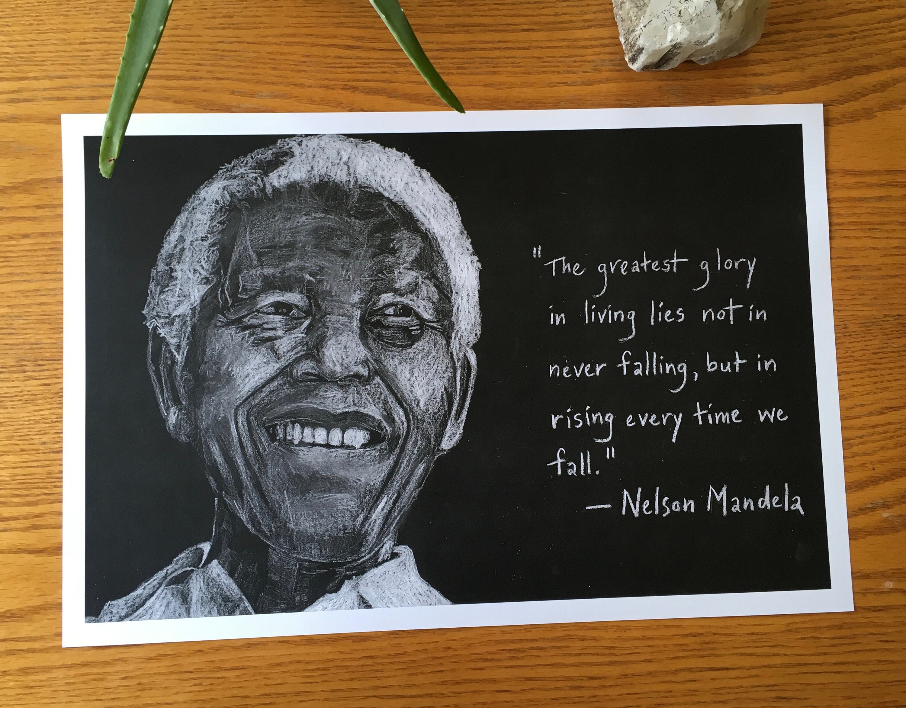 NELSON MANDELA Print - Conté Poster - Etsy
