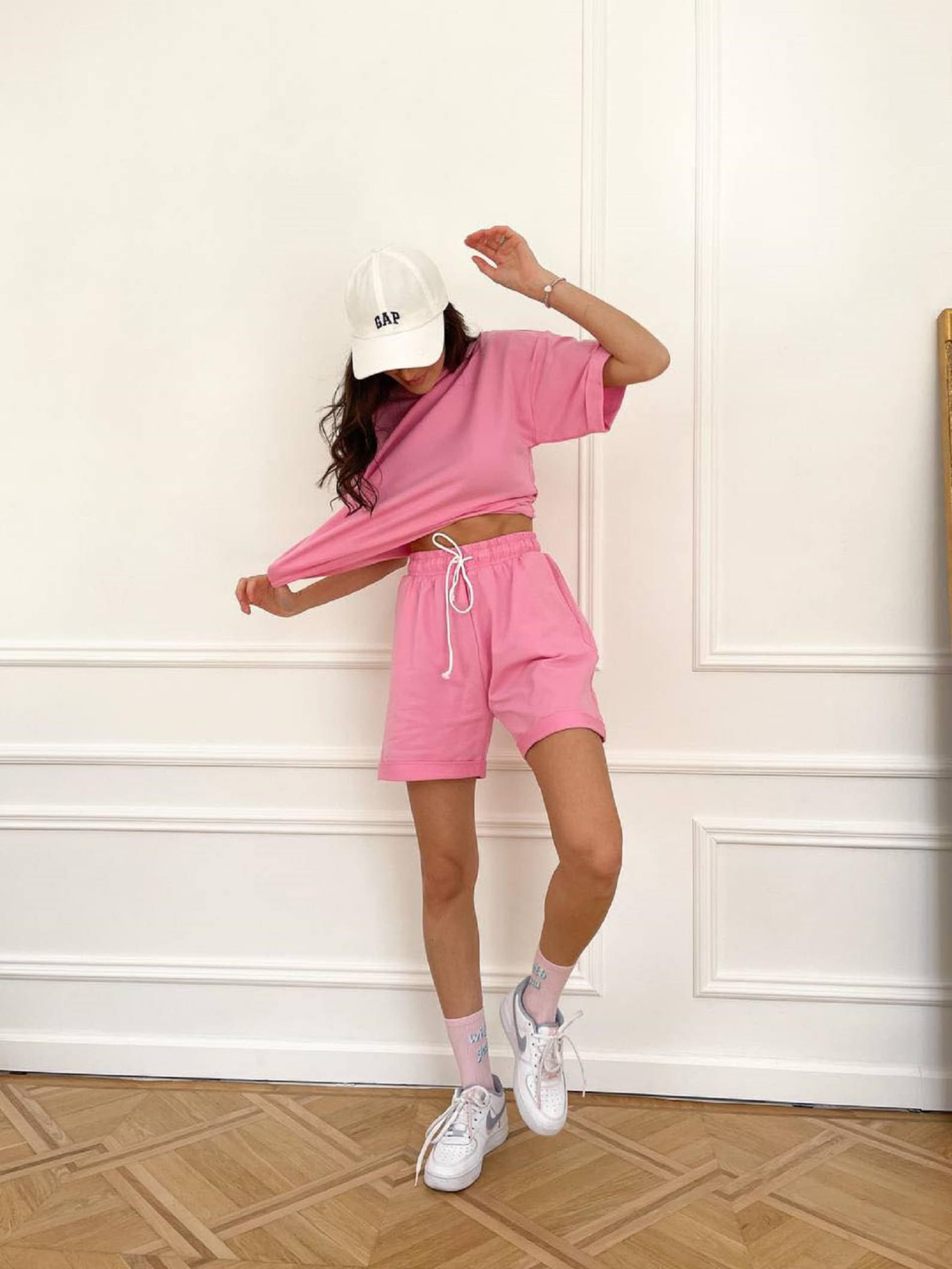 Sweat Set With High Waisted Shorts, Custom White Sweat Set, Matching ...