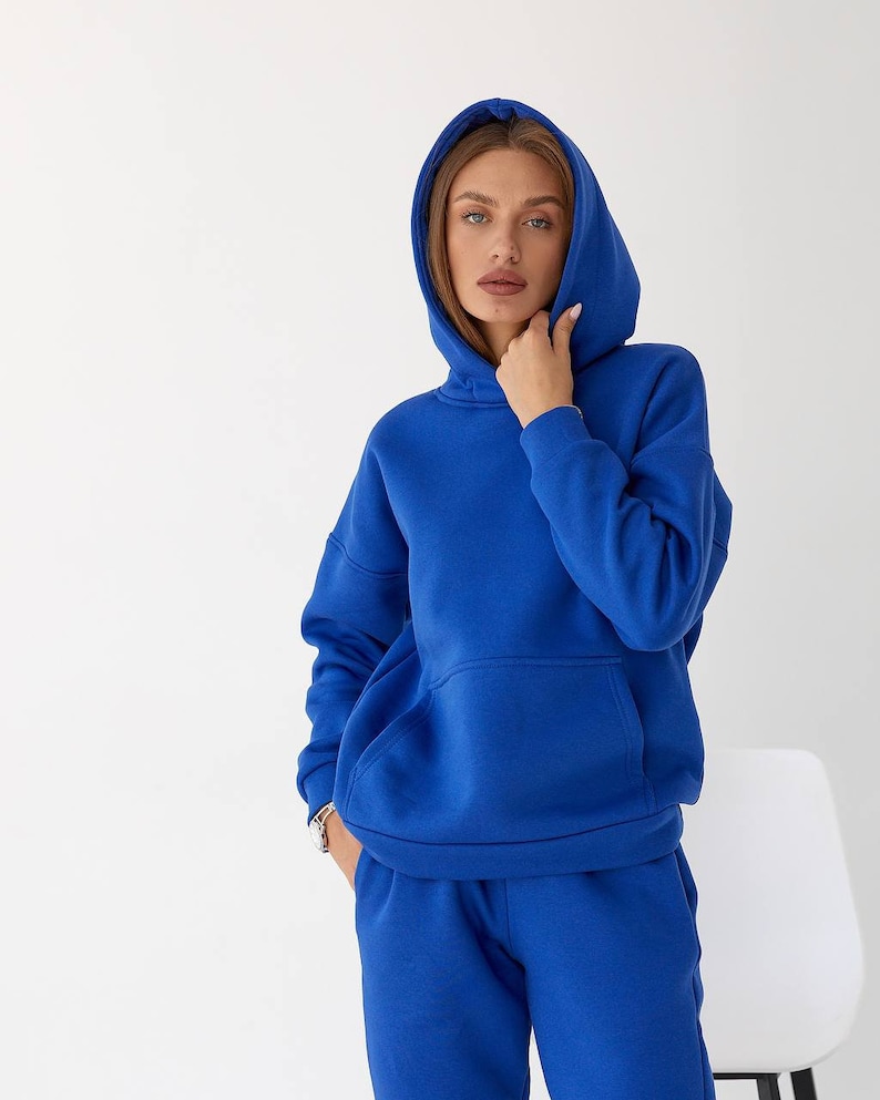 Sweat Set for Women, Custom White Sweat Set, Indigo Sweatpants Women ...