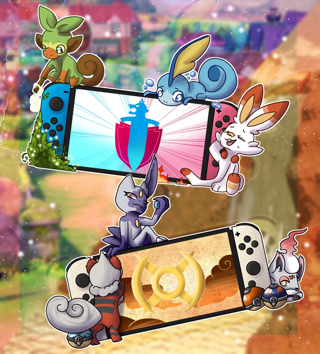 Pokemon Switch Stickers LA and Swsh - Etsy