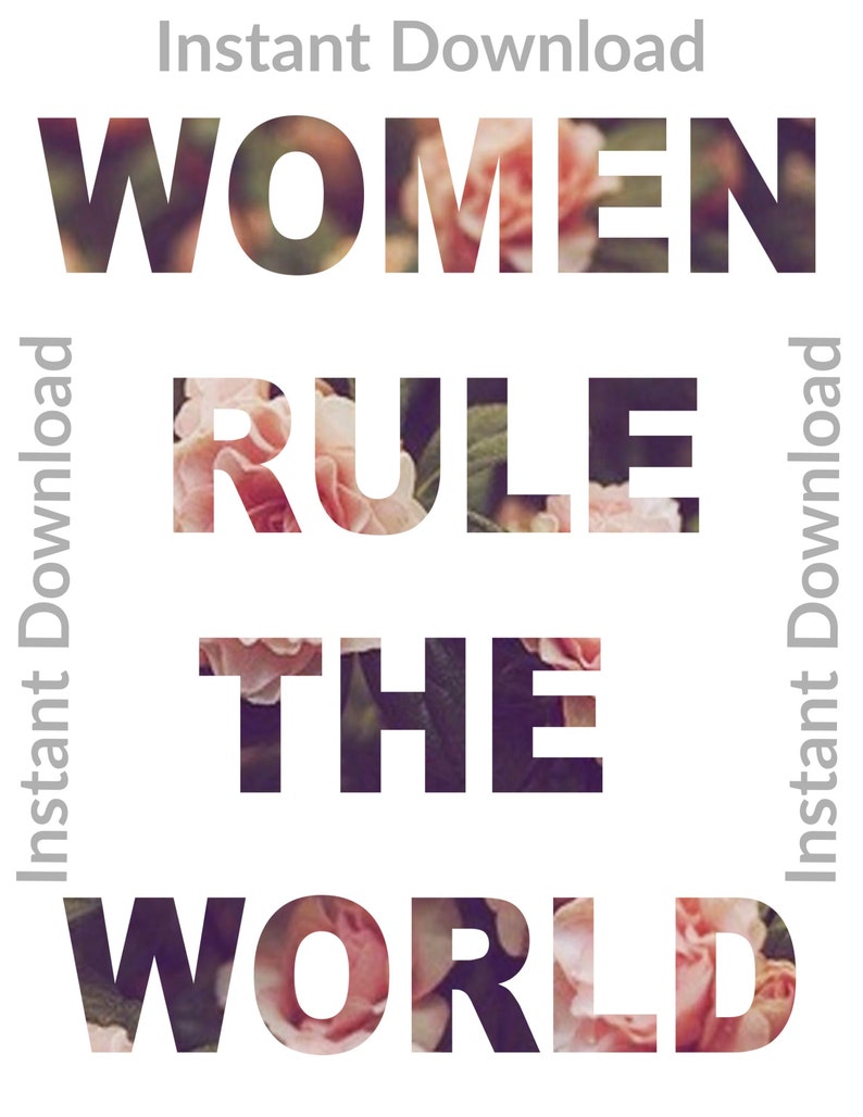 Printable Quote Women Rule the World Typography Inspirational | Etsy