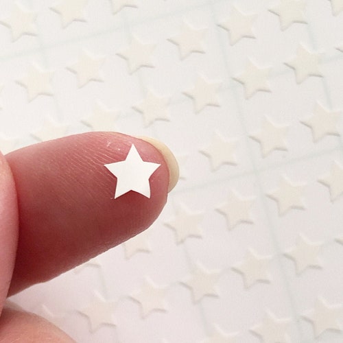 6mm Glossy White Star Stickers Vinyl 6mm Star Stickers - Etsy