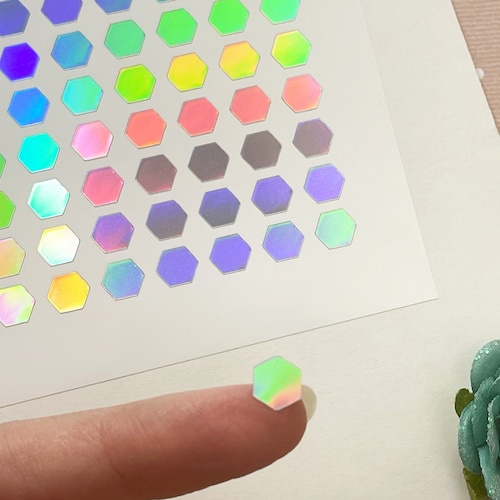 Vinyl 7mm Rainbow Holographic Honeycomb Stickers Hexagon - Etsy