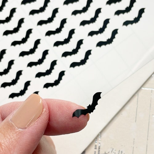 Tiny Black Bats Stickers 20x4mm Vinyl Halloween Stickers - Etsy