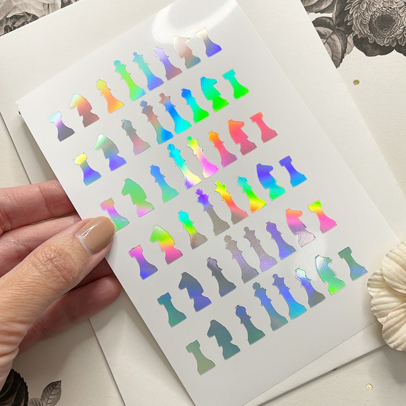 Holographic Chess Pieces Decals Chess Stickers Vinyl - Etsy
