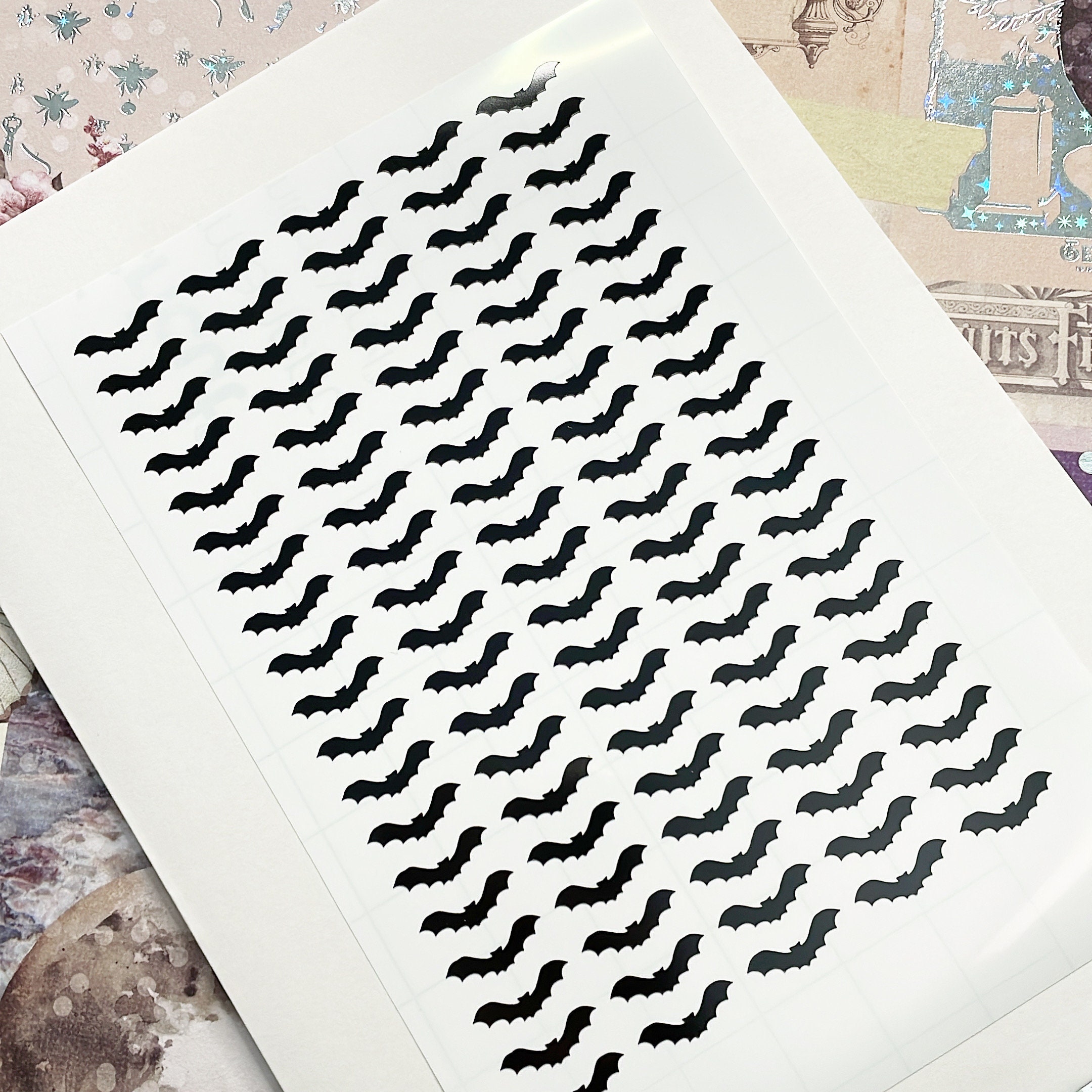 Tiny Black Bats Stickers 20x4mm Vinyl Halloween Stickers - Etsy