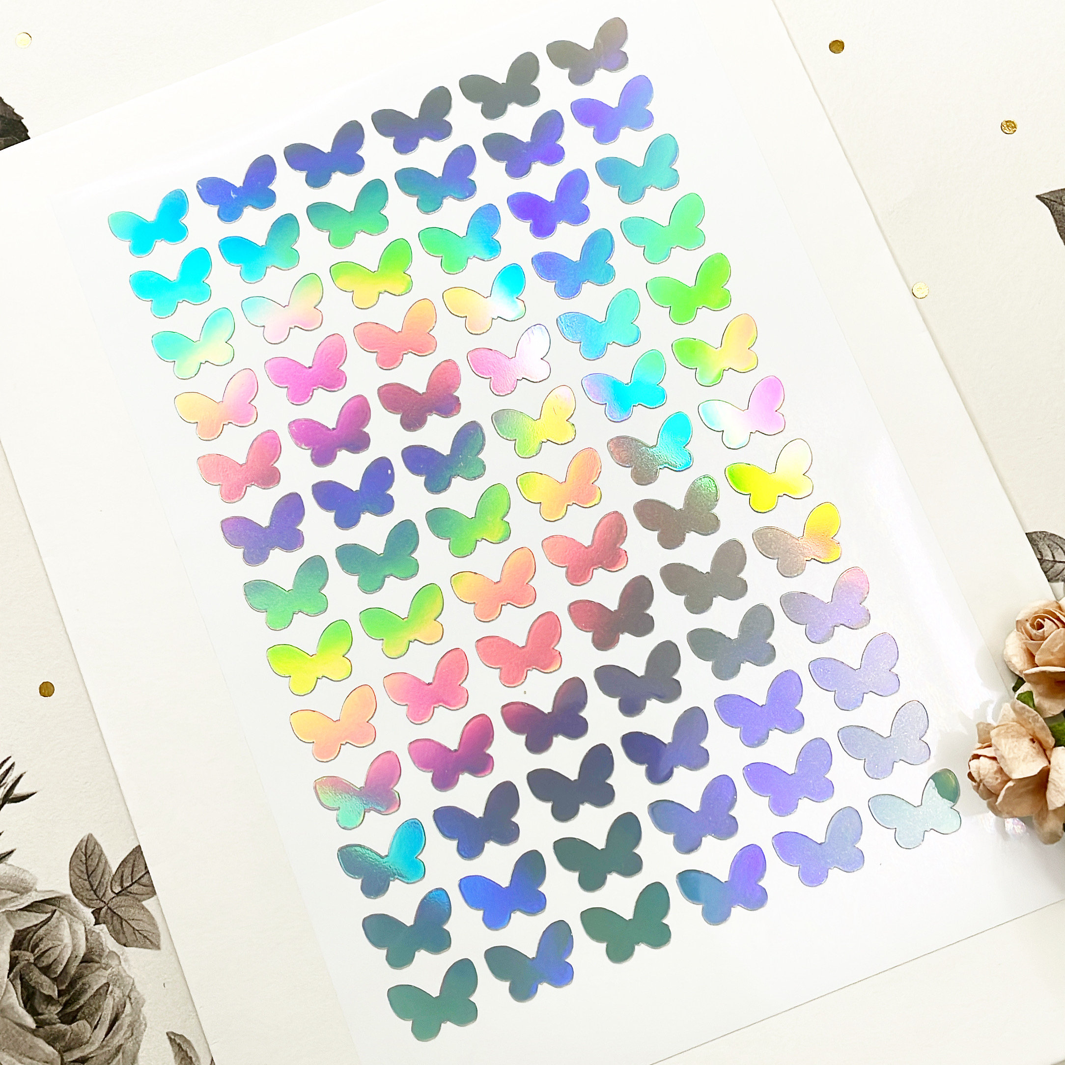 Holographic Butterfly Stickers 13mm Butterfly Stickers - Etsy