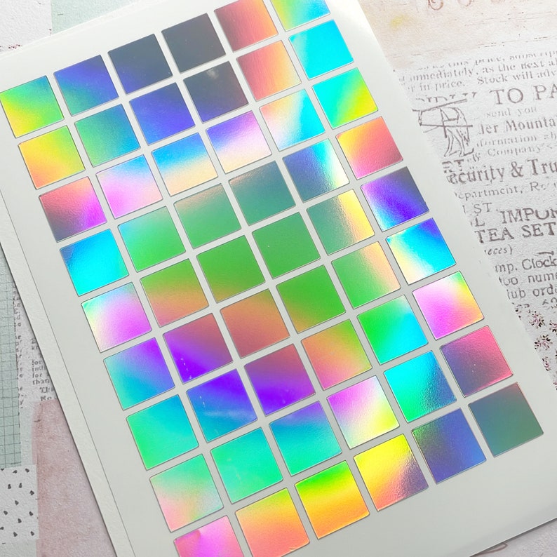 12mm Vinyl Holographic Squares 0.5 Vinyl Decals - Etsy