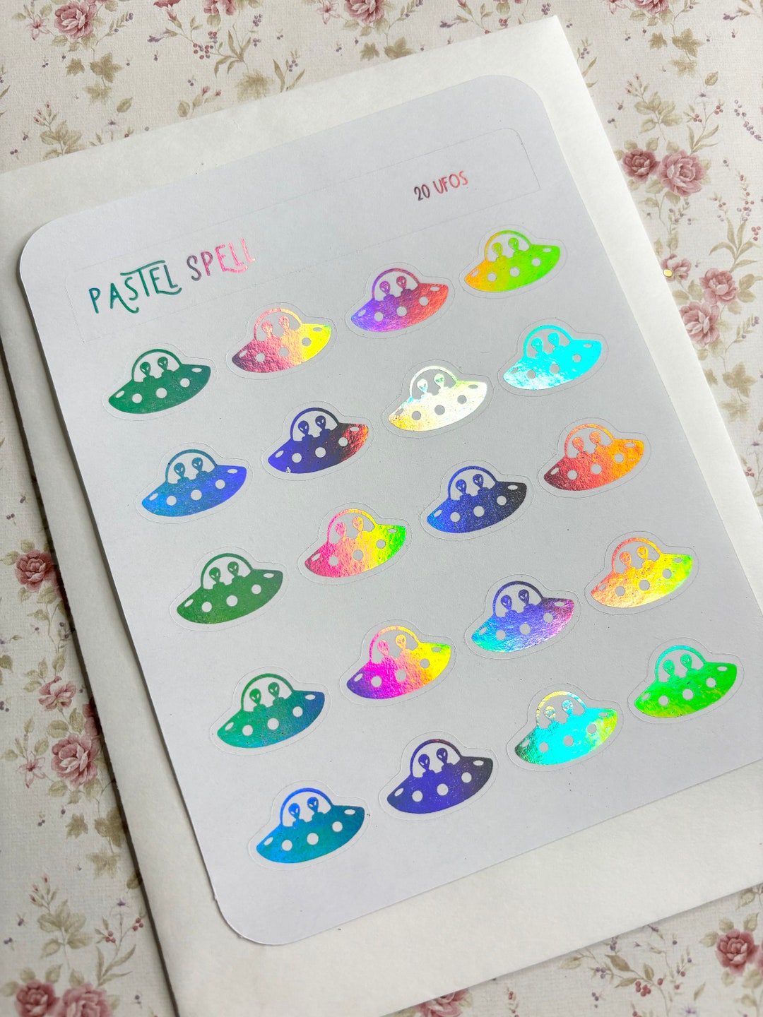 Holographic UFO Alien Spaceship Stickers Cute and Funny Aliens - Etsy