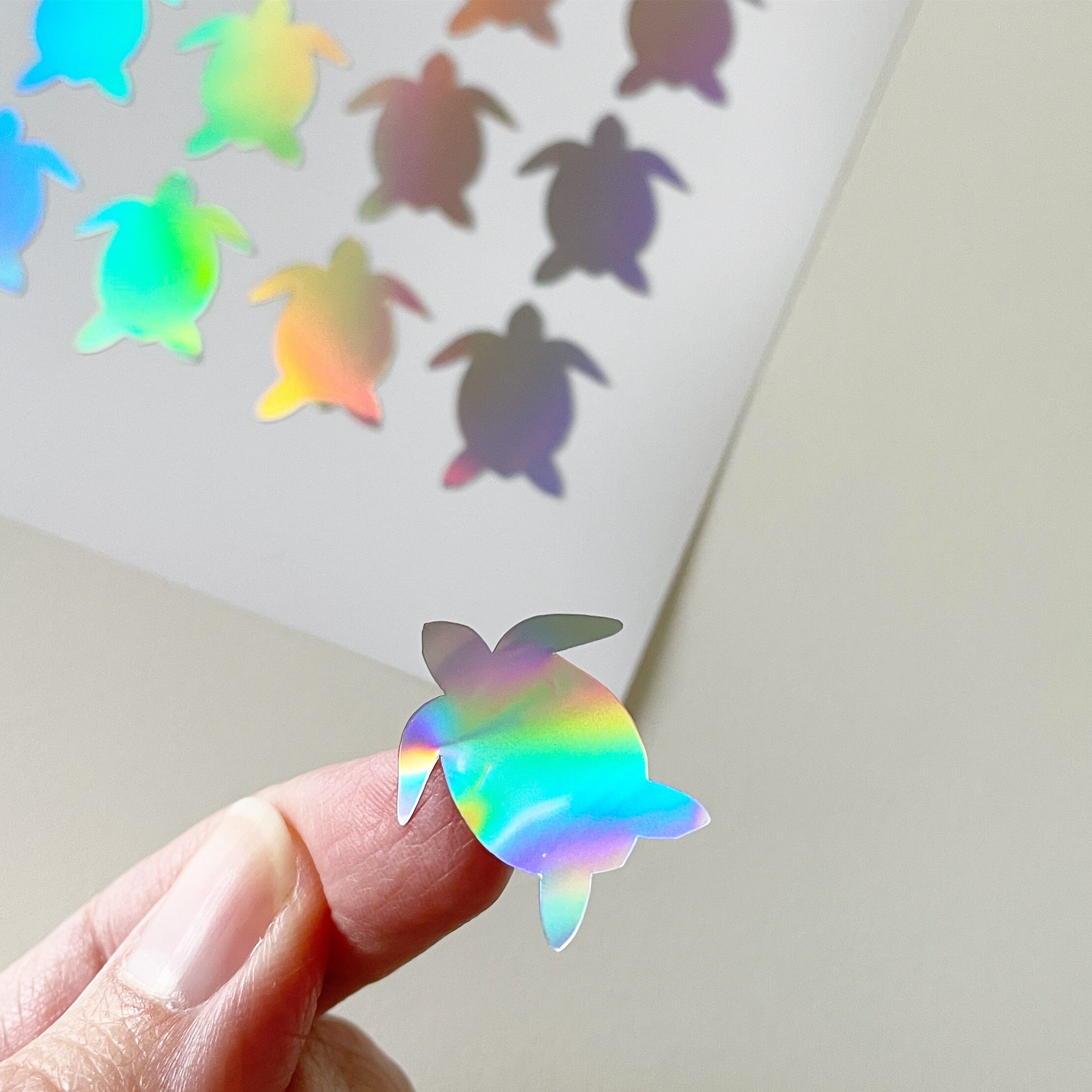 Holographic .75 Inch Sea Turtle Stickers Vinyl Sea Turtles - Etsy