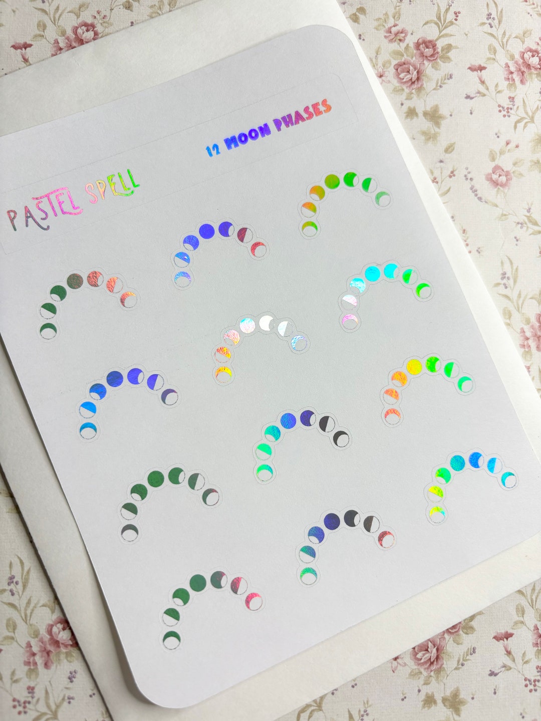Moon Phases Stickers Holographic Foil - Etsy