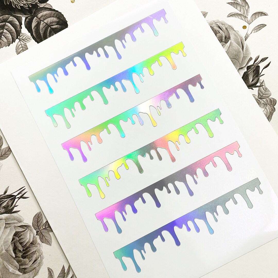 3.5 Inches Holographic Drips Vinyl Stickers, Slime Stickers, Frosting ...