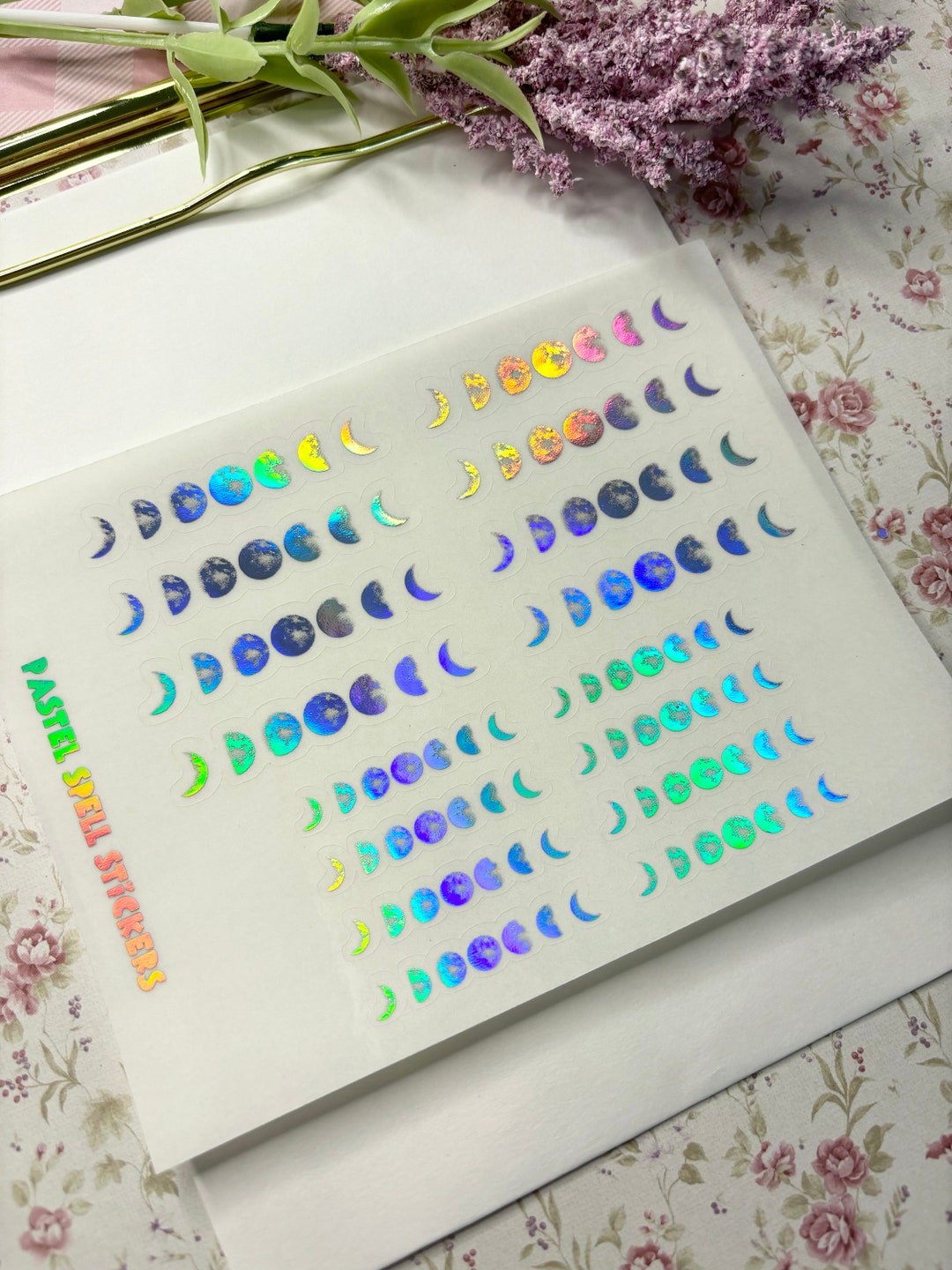 CLEAR Moon Phases Stickers, 2 Sizes, Phases of the Moon Stickers ...