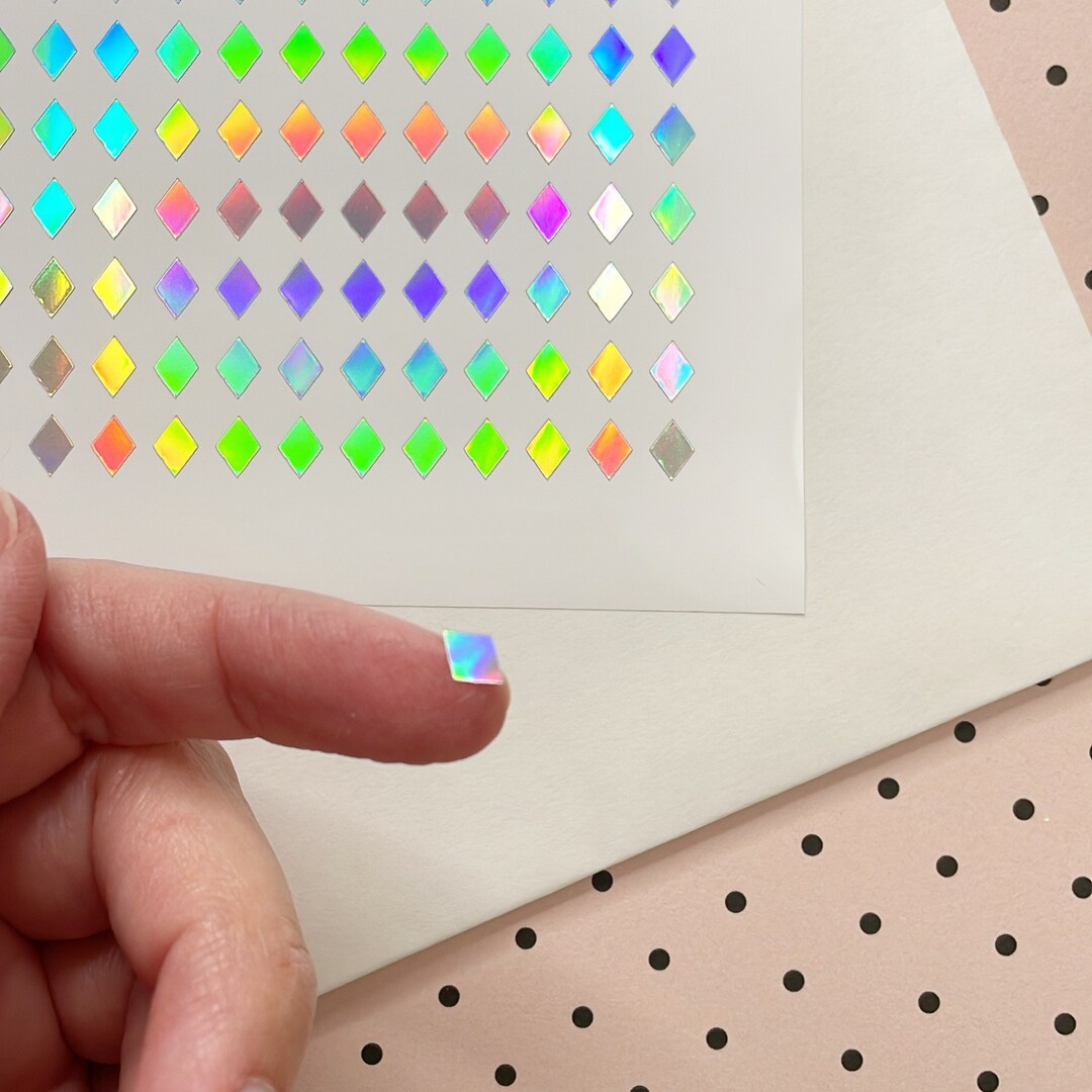 6mm Holographic Diamond Stickers, Vinyl Planner Stickers, Holo Diamonds ...