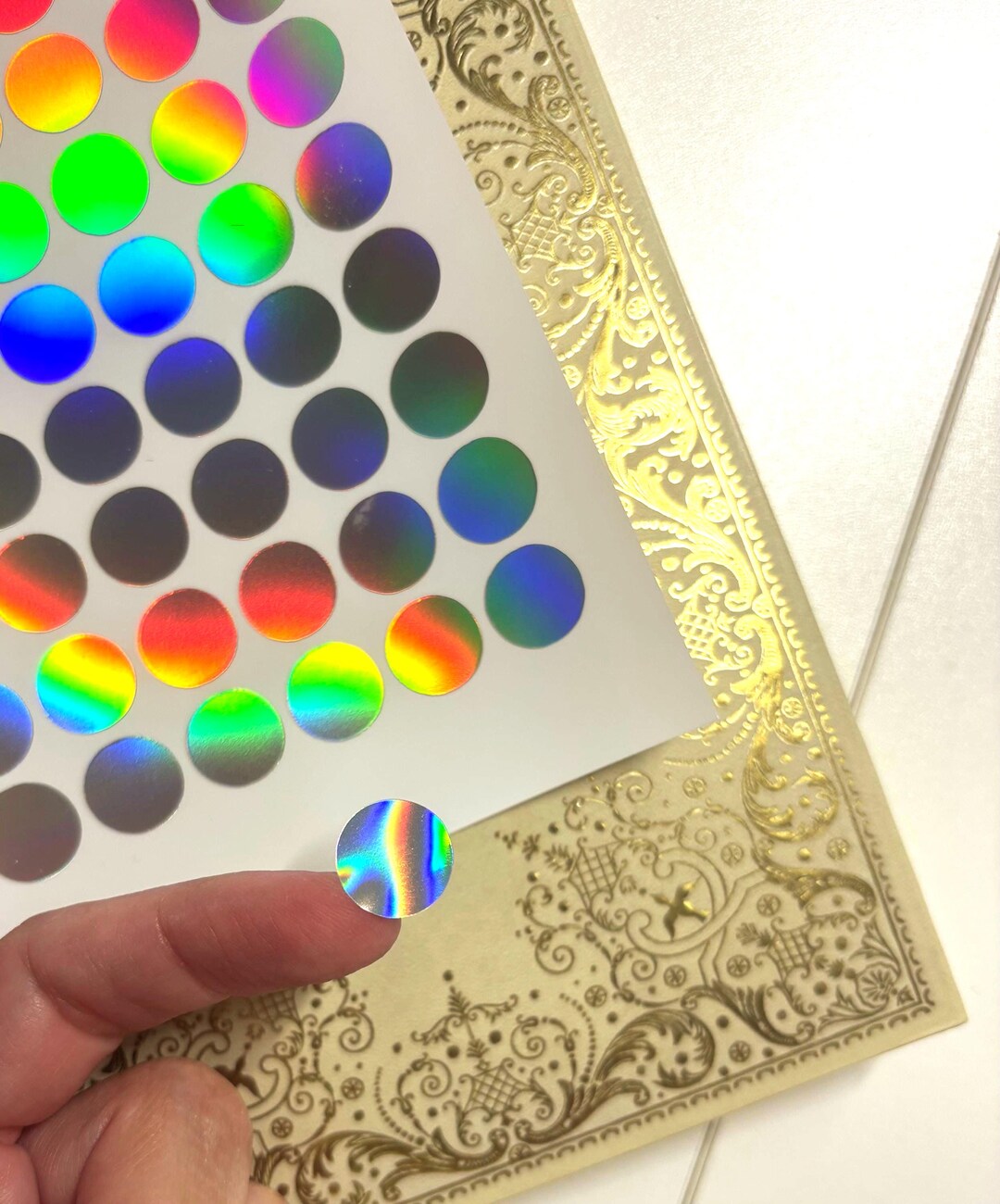 0.5 Inch Holographic Circle Stickers Waterproof Vinyl Decals for ...