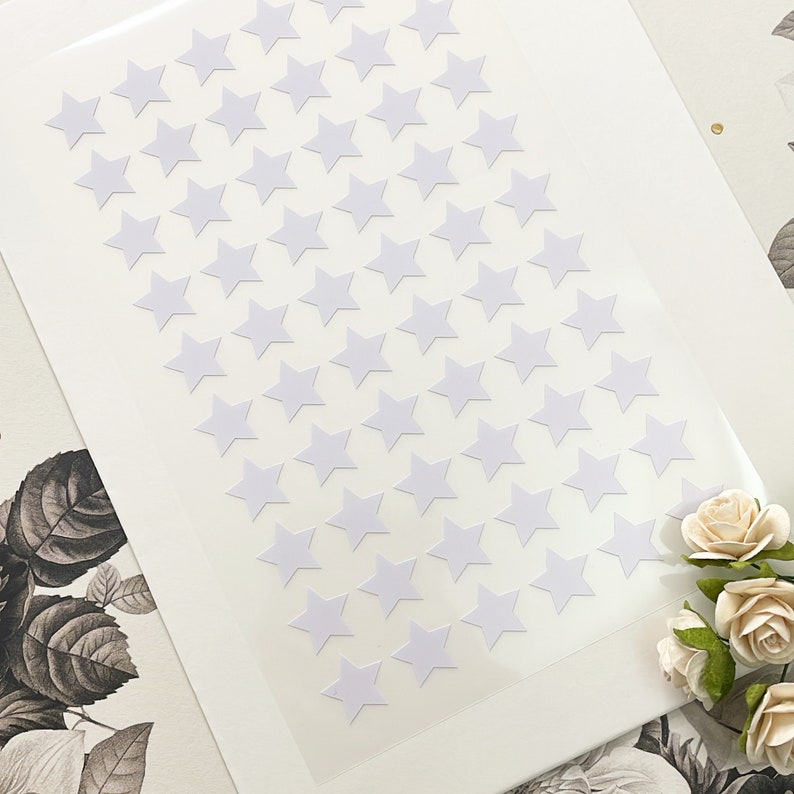 1/2 Inch Glossy White Star Stickers, 12mm Small Star Stickers ...