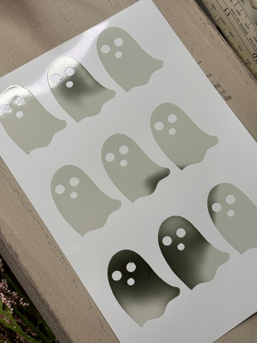 1 Inch Cold Activated Color Change Ghost Stickers, Grey to Black Vinyl ...