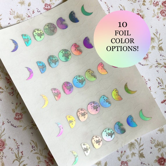 Large Moon Phases Stickers Holographic Option Clear - Etsy