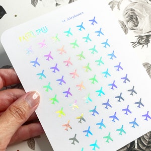 10mm Holographic Airplane Stickers Travel Stickers Travel - Etsy