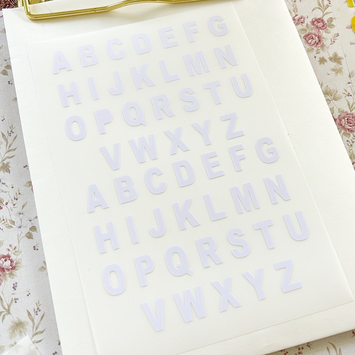 12mm Vinyl Letters White Waterproof Letter Stickers Alphabet Decals - Etsy