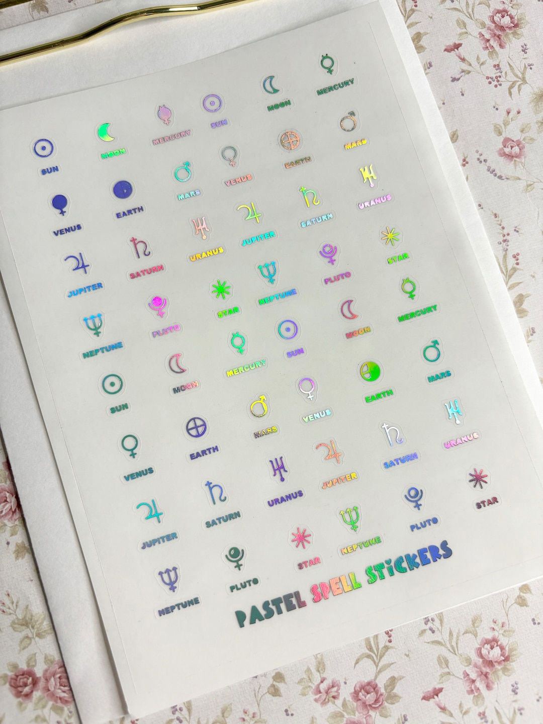 Tiny Planetary Symbol Stickers, Holographic Astrology Stickers, Foil ...