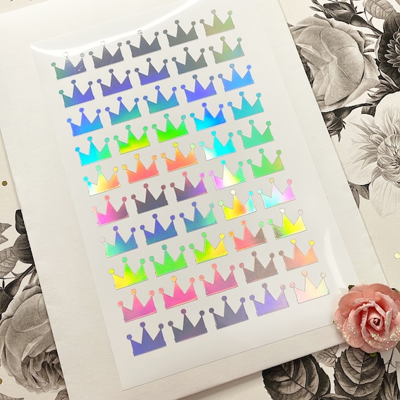 14mm Holographic Crowns Crown Stickers Princess Stickers - Etsy