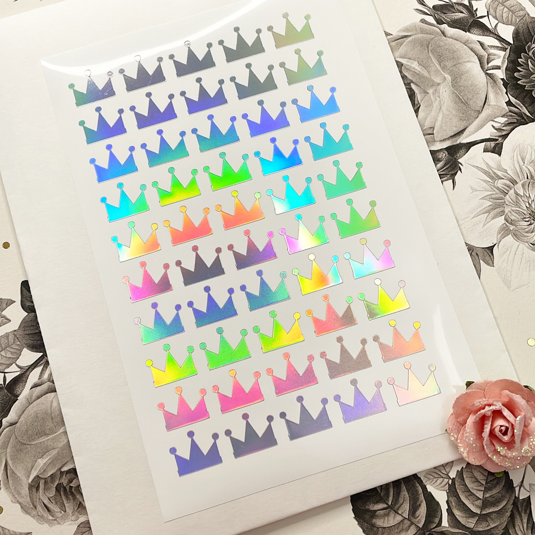 14mm Holographic Crowns Crown Stickers Princess Stickers - Etsy