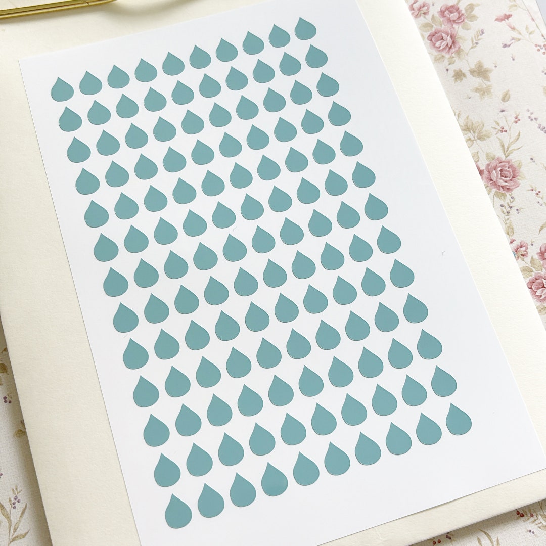 6x8mm Pastel Blue Teardrop Tracker Stickers Vinyl Raindrop Decals for ...