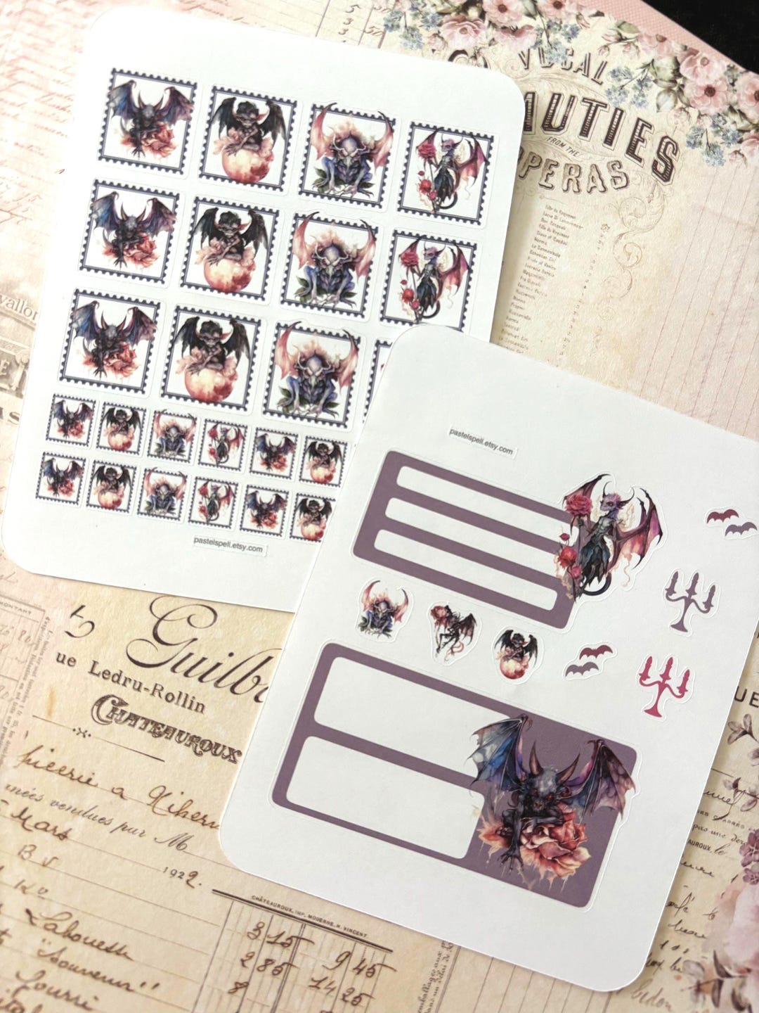 Creepy Goblin Stickers for Planners, Goth Stickers Dark Academia Book ...