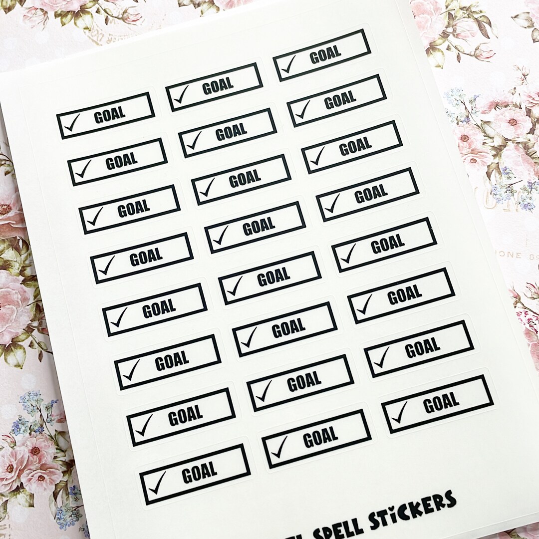 Clear GOAL STICKERS With Checkmark 30x10mm Schedule Stickers - Etsy