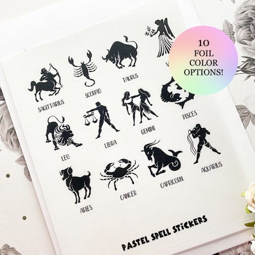 Holographic Matte Zodiac Stickers - Etsy