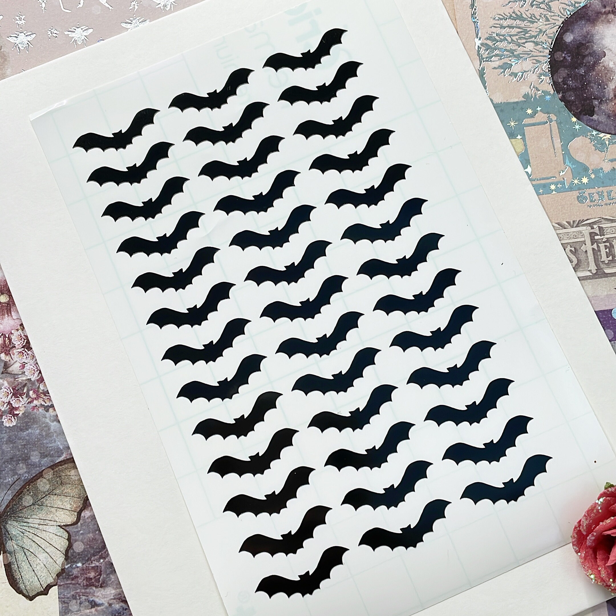 1 Inch Glossy Black Bats Stickers Vinyl Halloween Stickers - Etsy