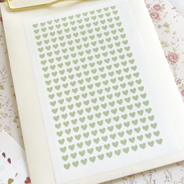Green Heart Stickers - Etsy
