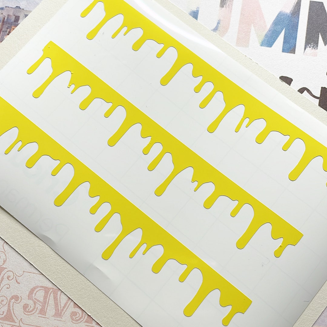 Vinyl 5 Inch Long Yellow Drips Stickers, Slime Stickers, Halloween ...