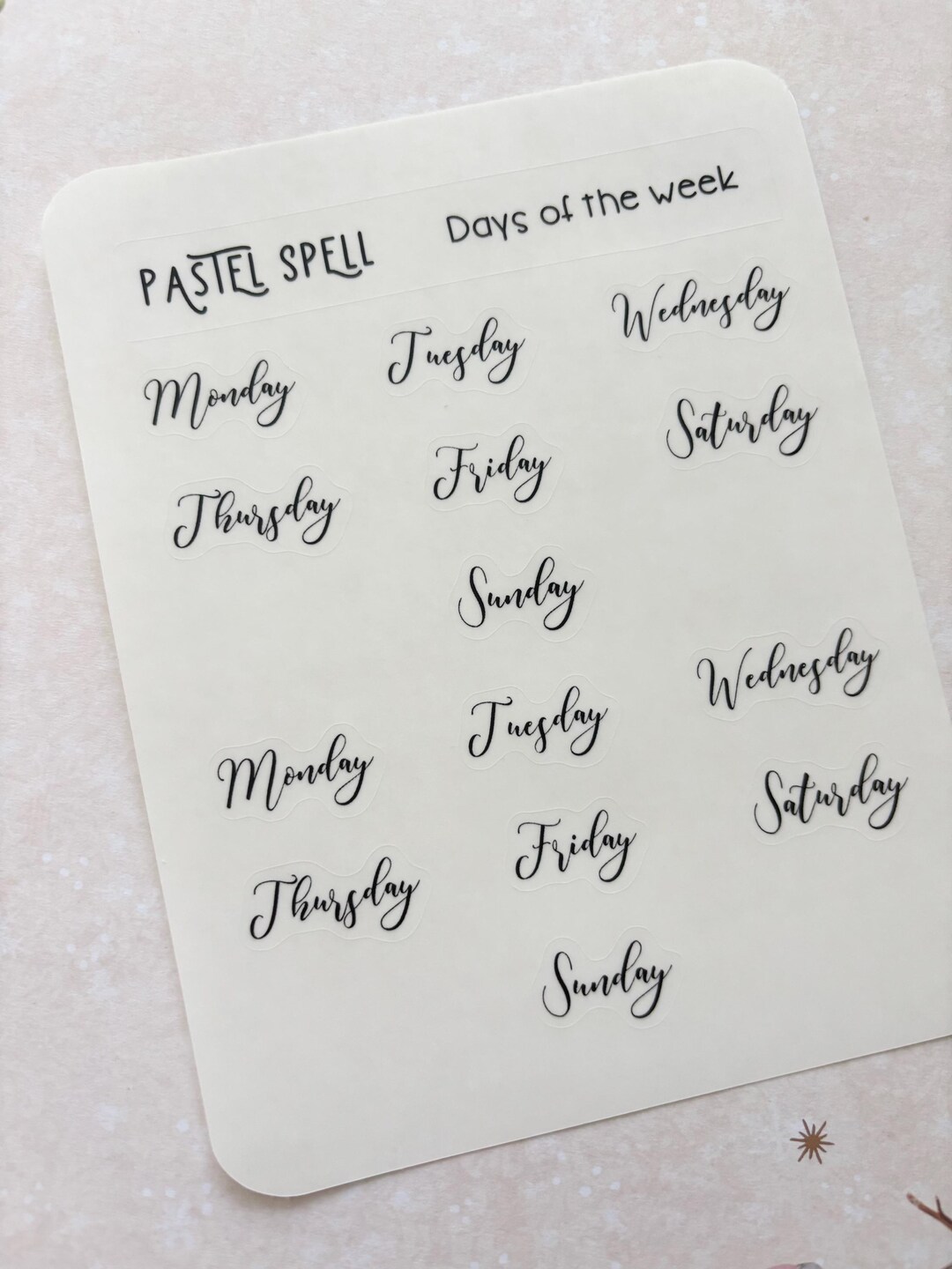 Cursive Days of the Week Stickers for Planners and Calendars - Etsy