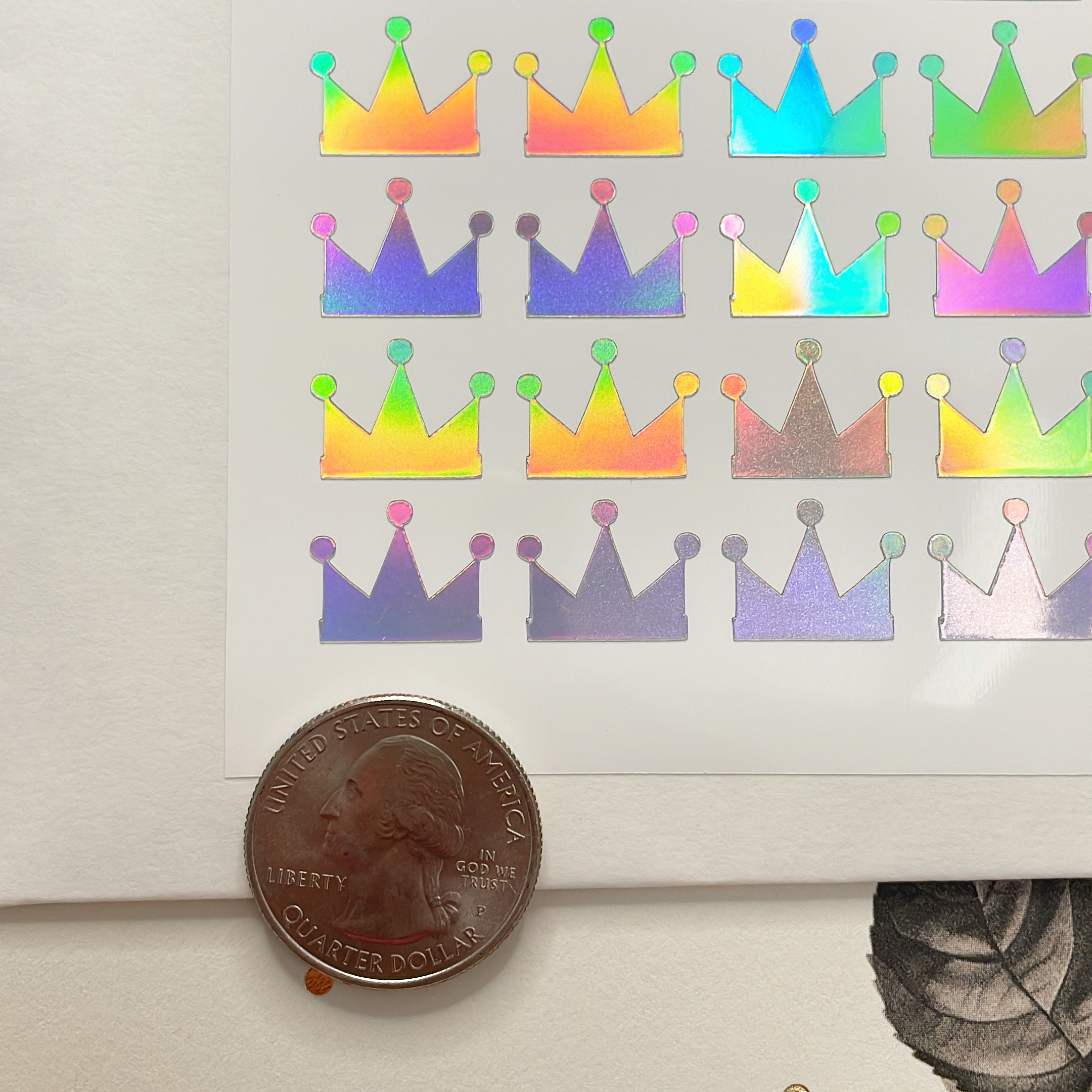 14mm Holographic Crowns Crown Stickers Princess Stickers - Etsy