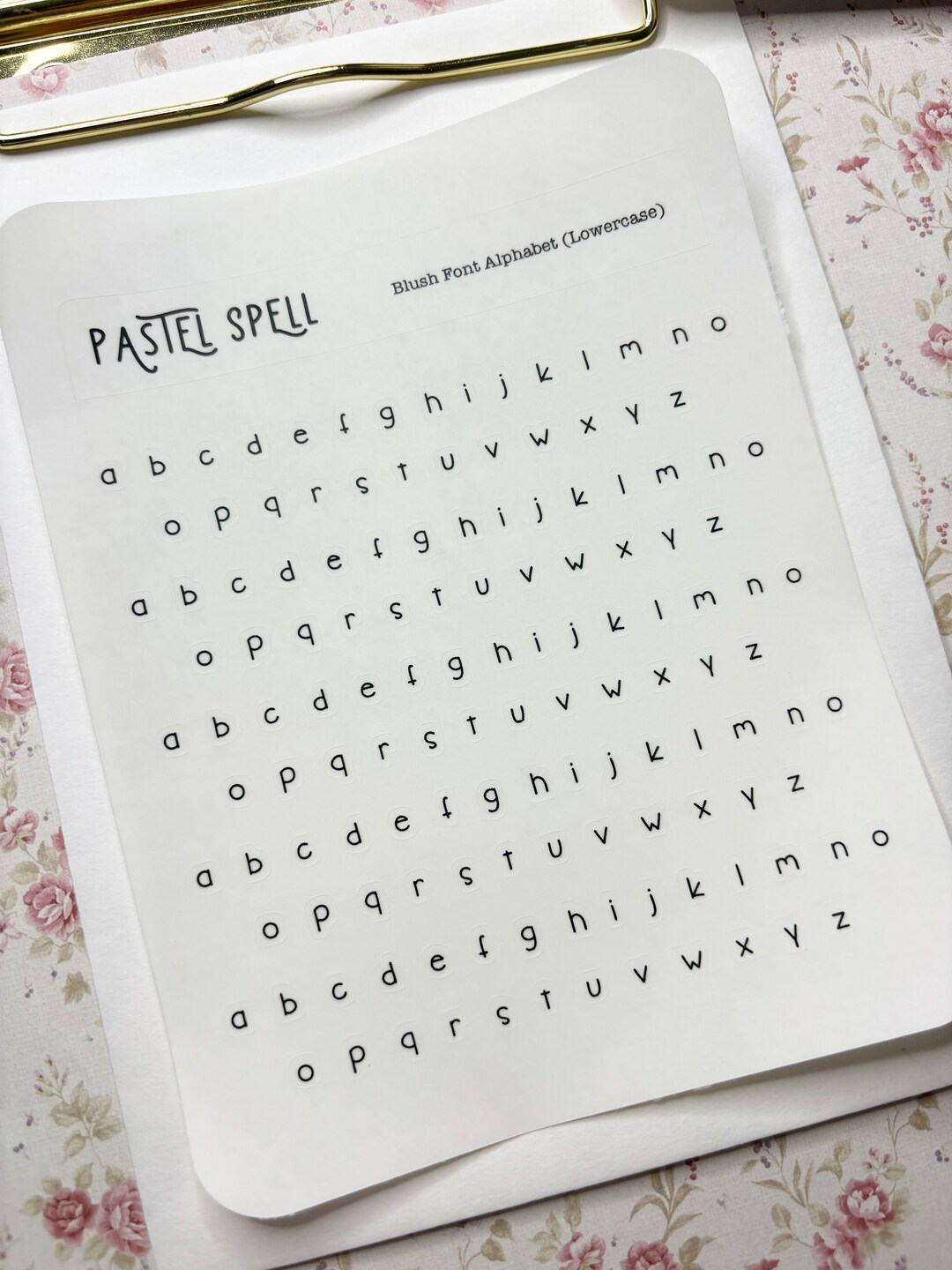 Tiny Lowercase Letter Stickers, Clear Blush Font, Alphabet Stickers ...
