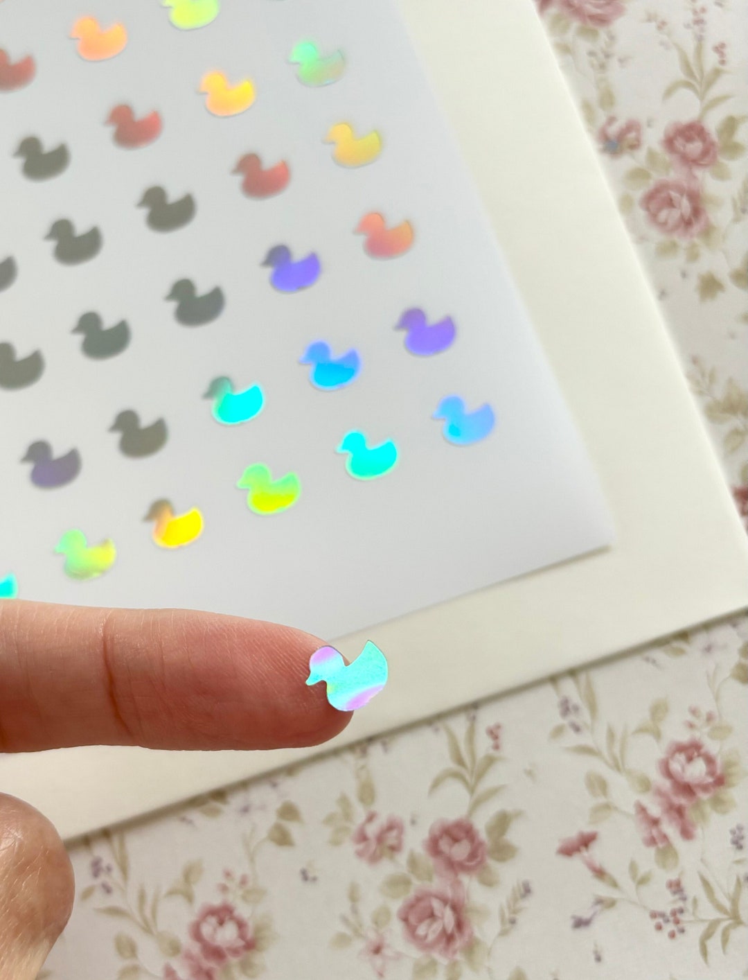 Tiny Cute Holographic Vinyl Duck Stickers Small Ducks Decals - Etsy