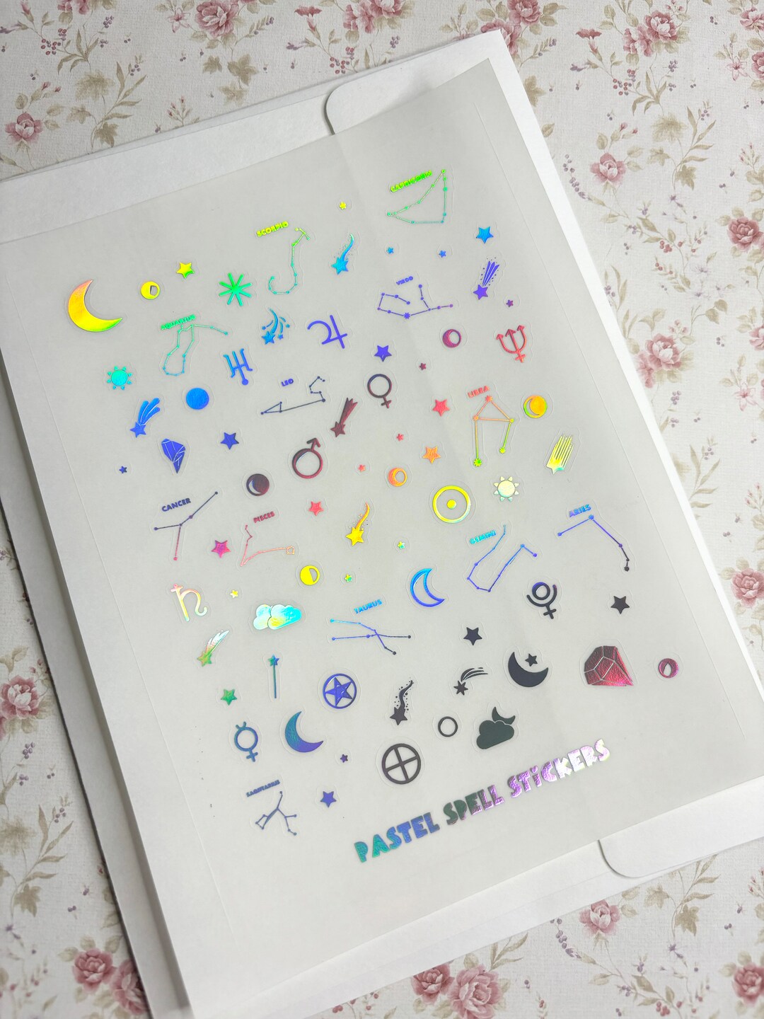 Tiny Holographic Foiled Scattered Constellation Stickers, Zodiac ...