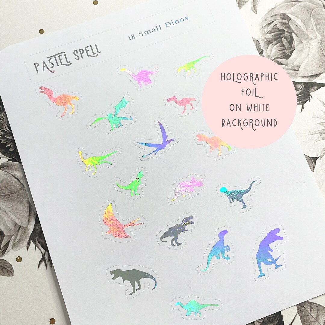 Small Holographic Dinosaur Stickers, Fun Stickers, Dino Stickers, T-rex ...