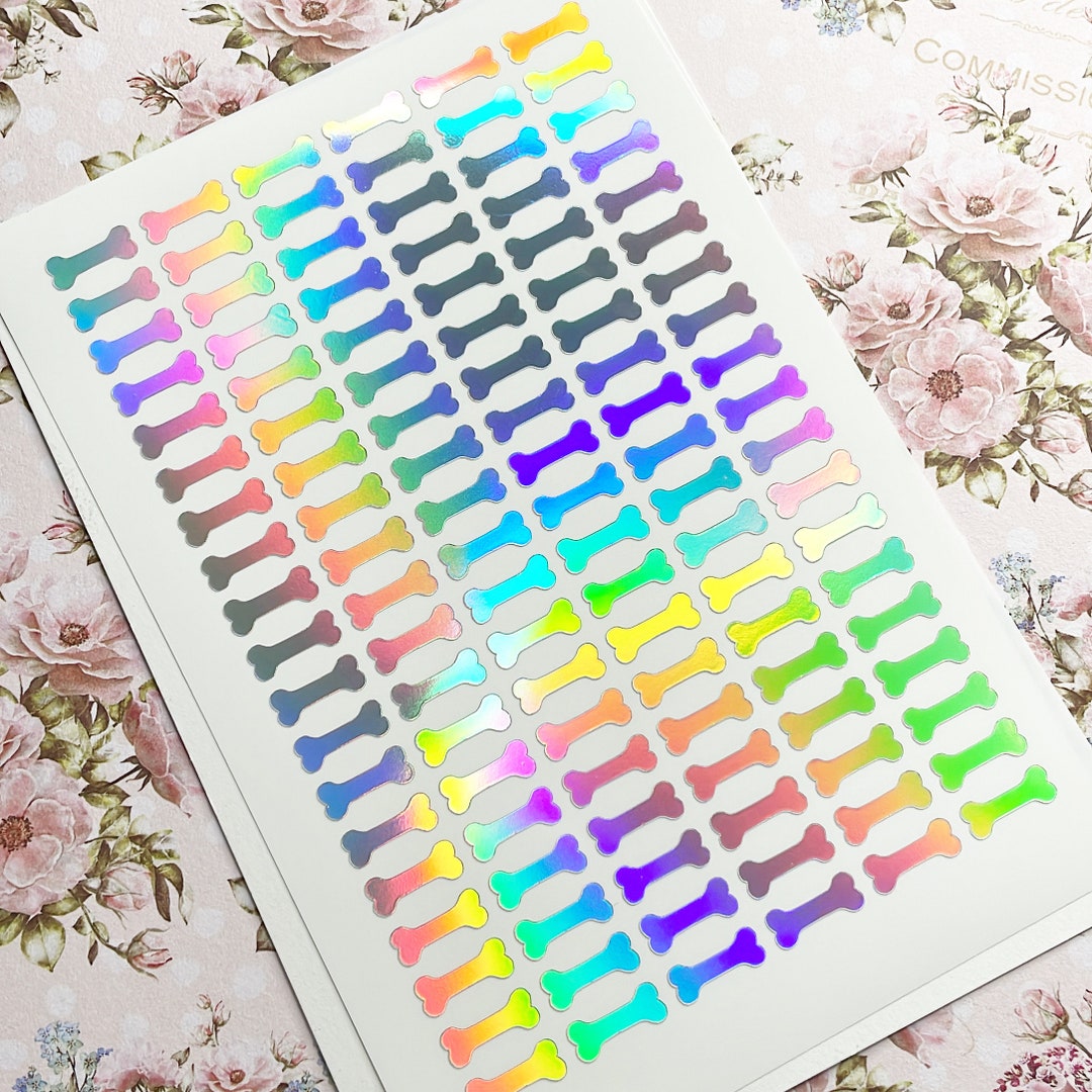 12mm Holographic Dog Bone Stickers Dog Lover Stickers Vinyl - Etsy