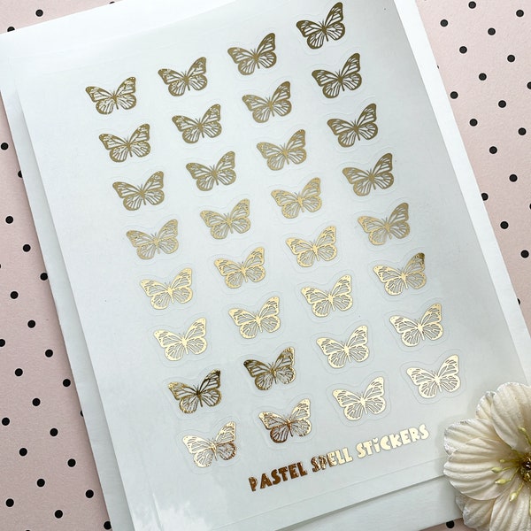 Gold Butterfly Stickers - Etsy
