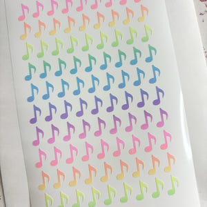 Musical Notes Stickers Vinyl 10mm Pastel Rainbow - Etsy