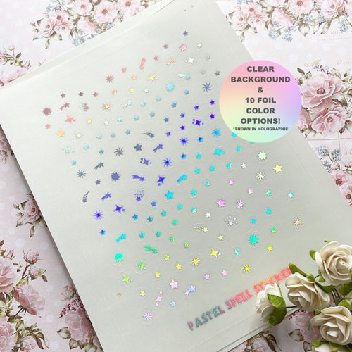 Sparkle Stickers Holographic Sparkle Stickers Option Star - Etsy